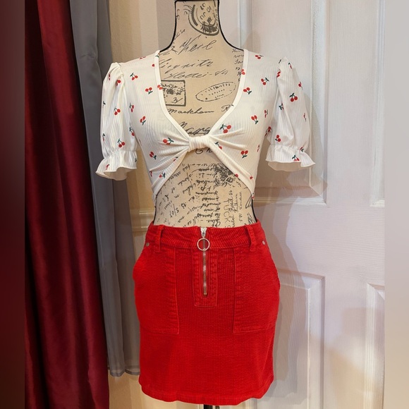 SHEIN | Tops | Shein Cherry Print Crop Top | Poshmark